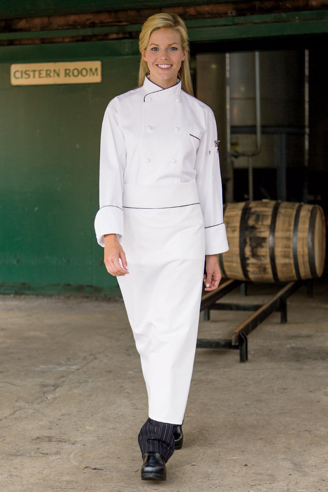 Chef Aprons 39"W x 38"L with Piping - NO POCKETS | 3049C